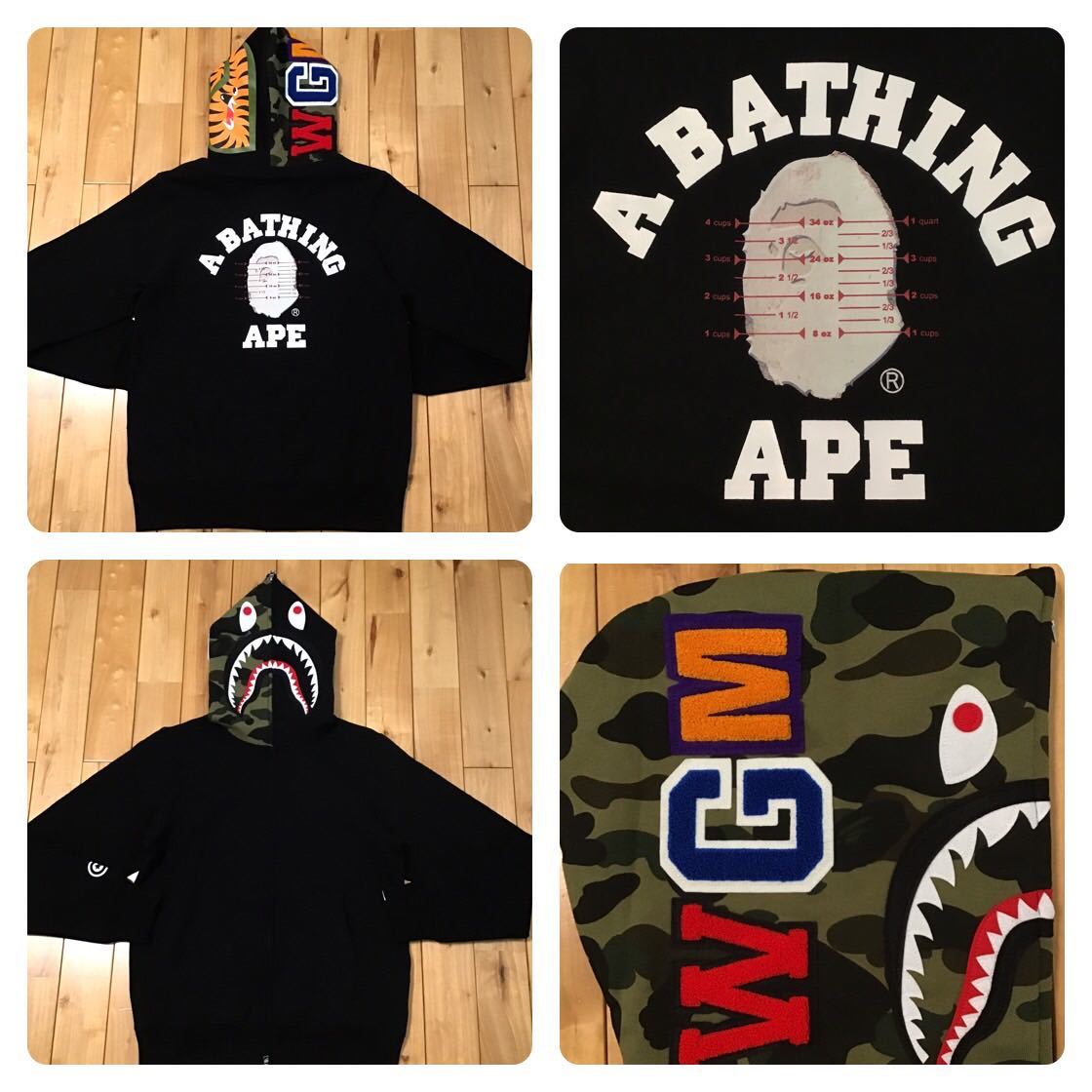 ★美品★ PUSHA-T シャーク パーカー Mサイズ shark full zip hoodie a bathing ape BAPE エイ ...