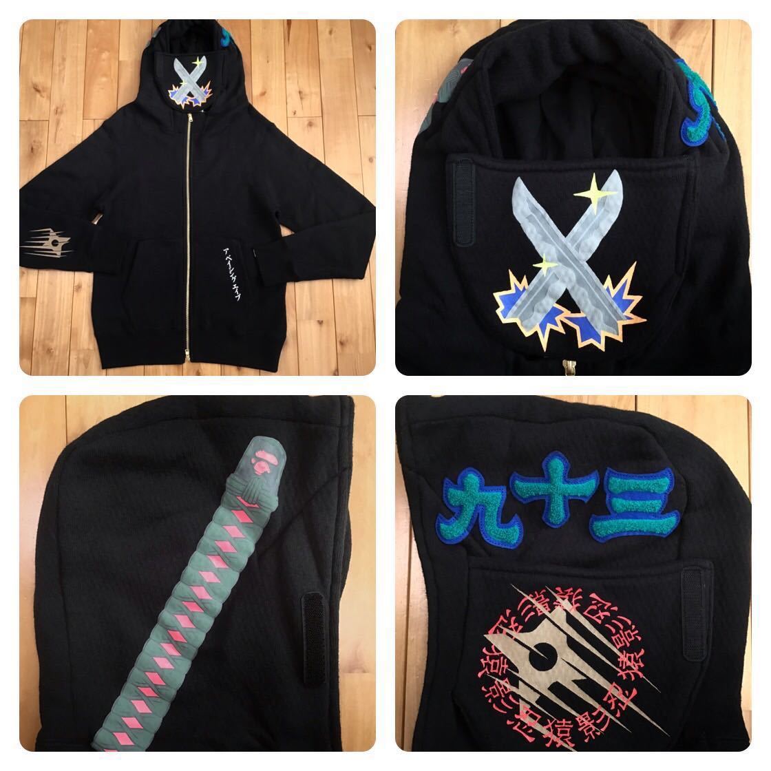 ★新品★ BAPE NINJA ZIP HOODIE Mサイズ black a bathing ape エイプ ベイプ アベイシングエイプ ...