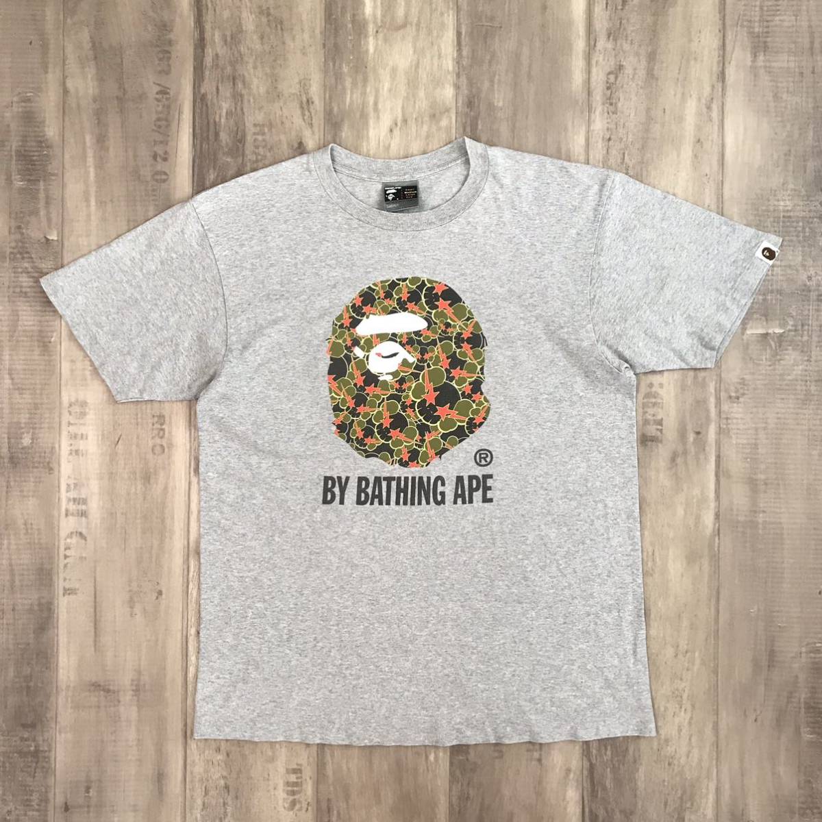 BAPE × KAWS skull sta head Tシャツ Mサイズ グレー a bathing ape STAR カウズ エイプ ベイプ アベイシングエイプ NIGO e012 ...