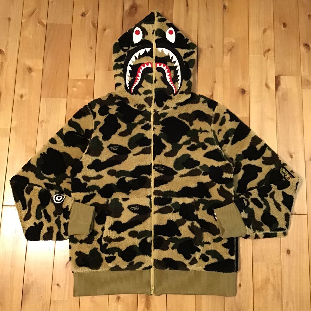 ボア シャーク パーカー Lサイズ BOA shark full zip hoodie a bathing ape BAPE camo エイプ ...