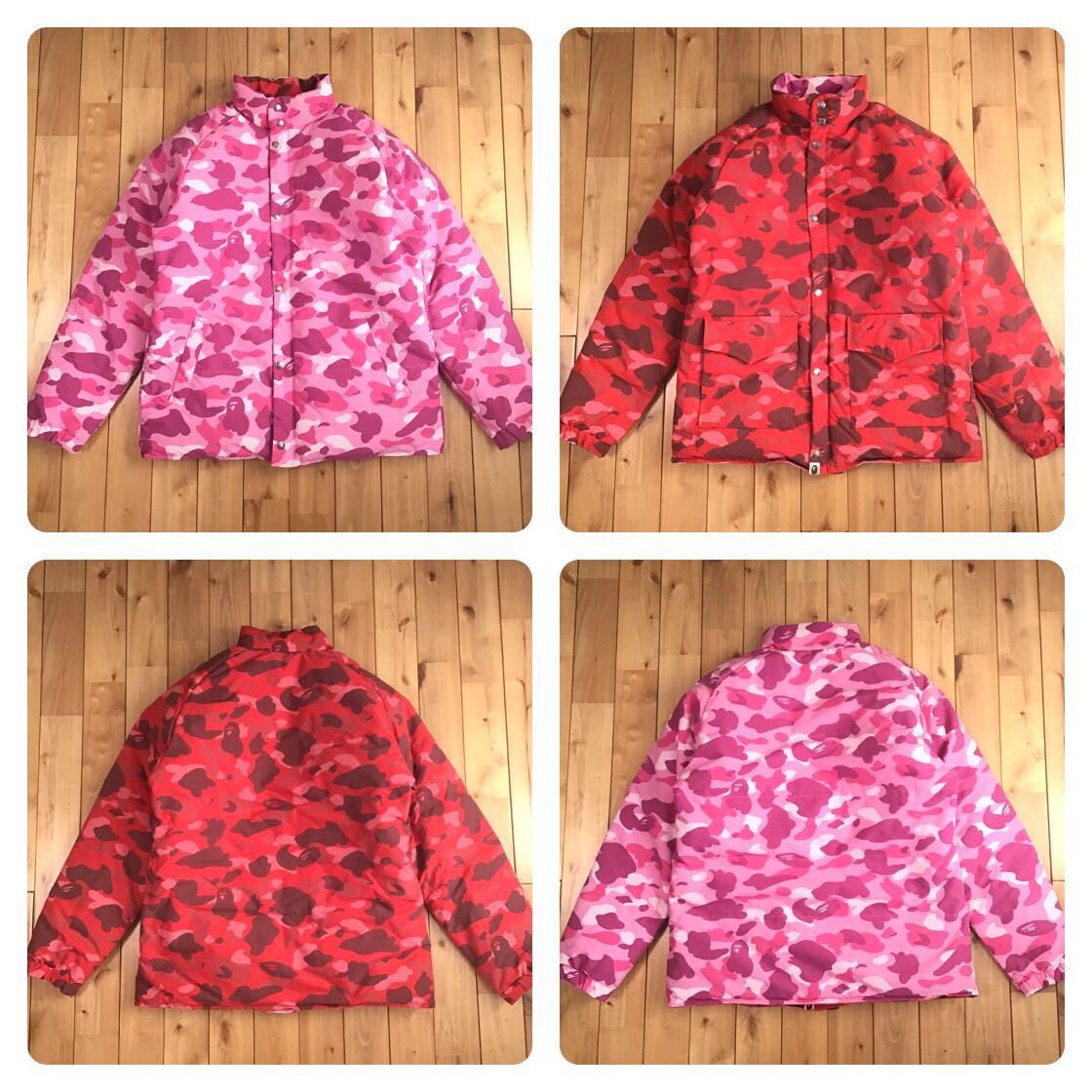 ★リバーシブル★ ダウンジャケット Lサイズ pharrell camo × pink camo a bathing ape BAPE エイプ ...