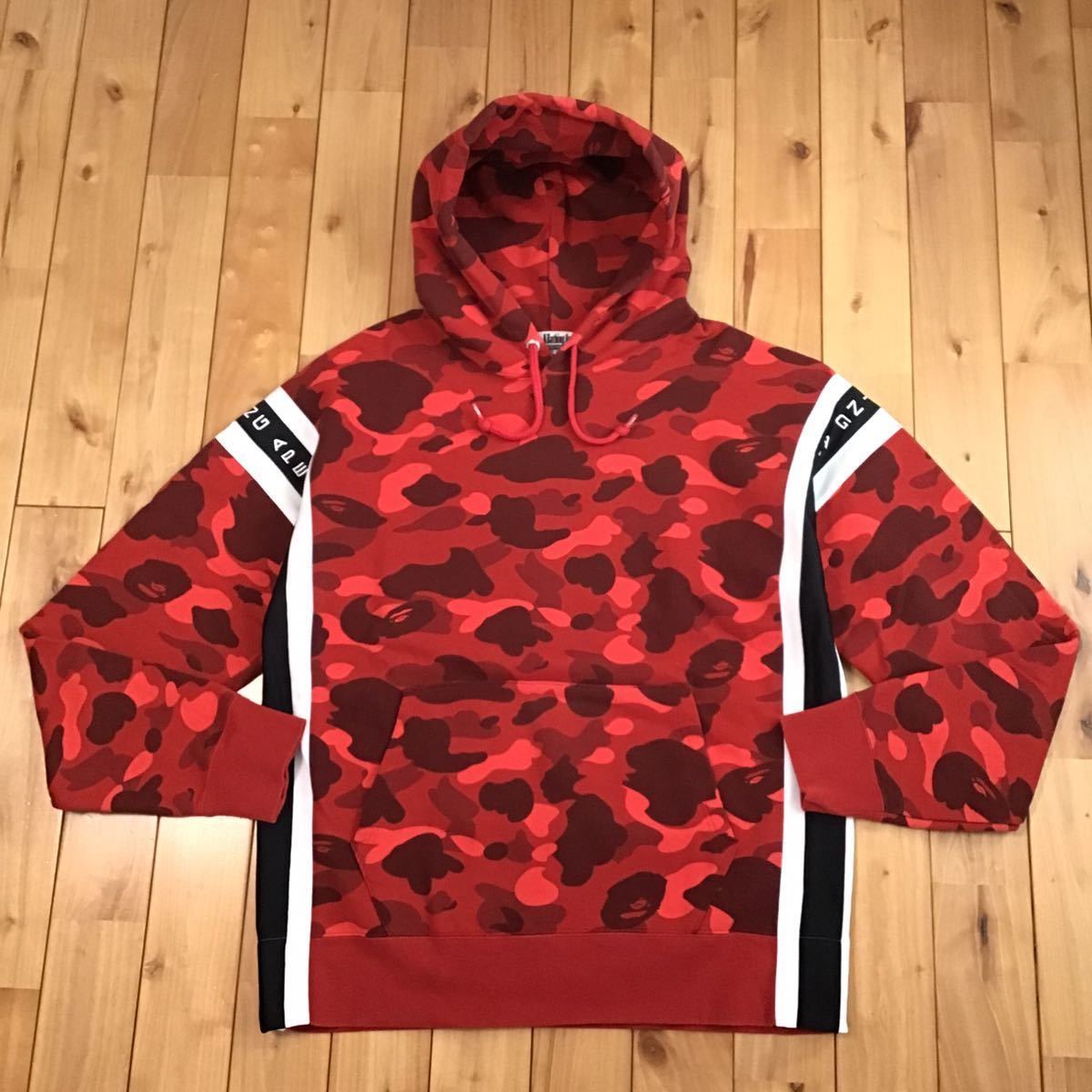 ★XL★ BAPE LOGO Red camo プルオーバー パーカー a bathing ape pullover hoodie エイプ ベ ...