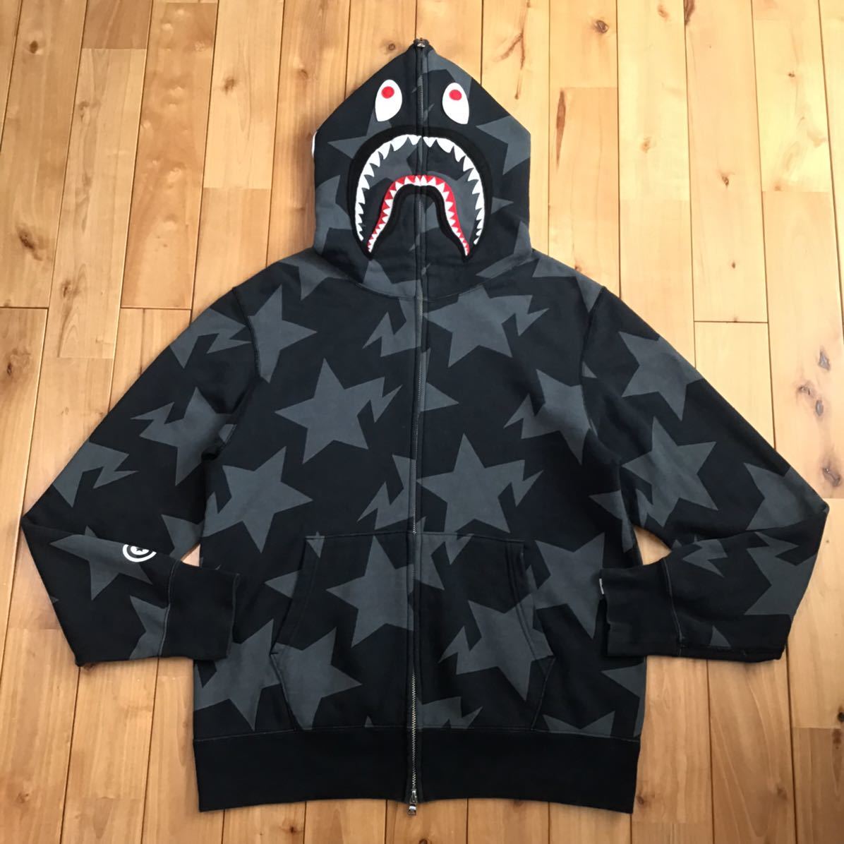 BAPE スター シャーク パーカー Lサイズ black a bathing ape BAPE sta star shark full ...