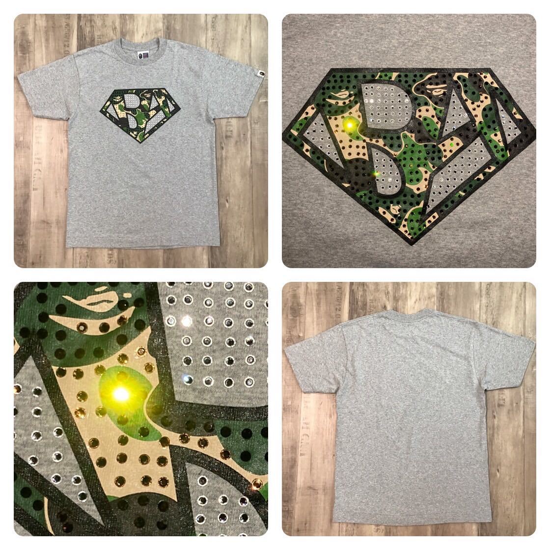 ★美品★ Swarovski BAロゴ Tシャツ Mサイズ a bathing ape BAPE camo logo スワロフスキー ...