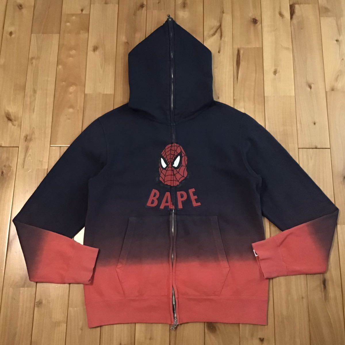 スパイダーマン × BAPE フルジップ パーカー Mサイズ marvel comics spider man a bathing ape ...
