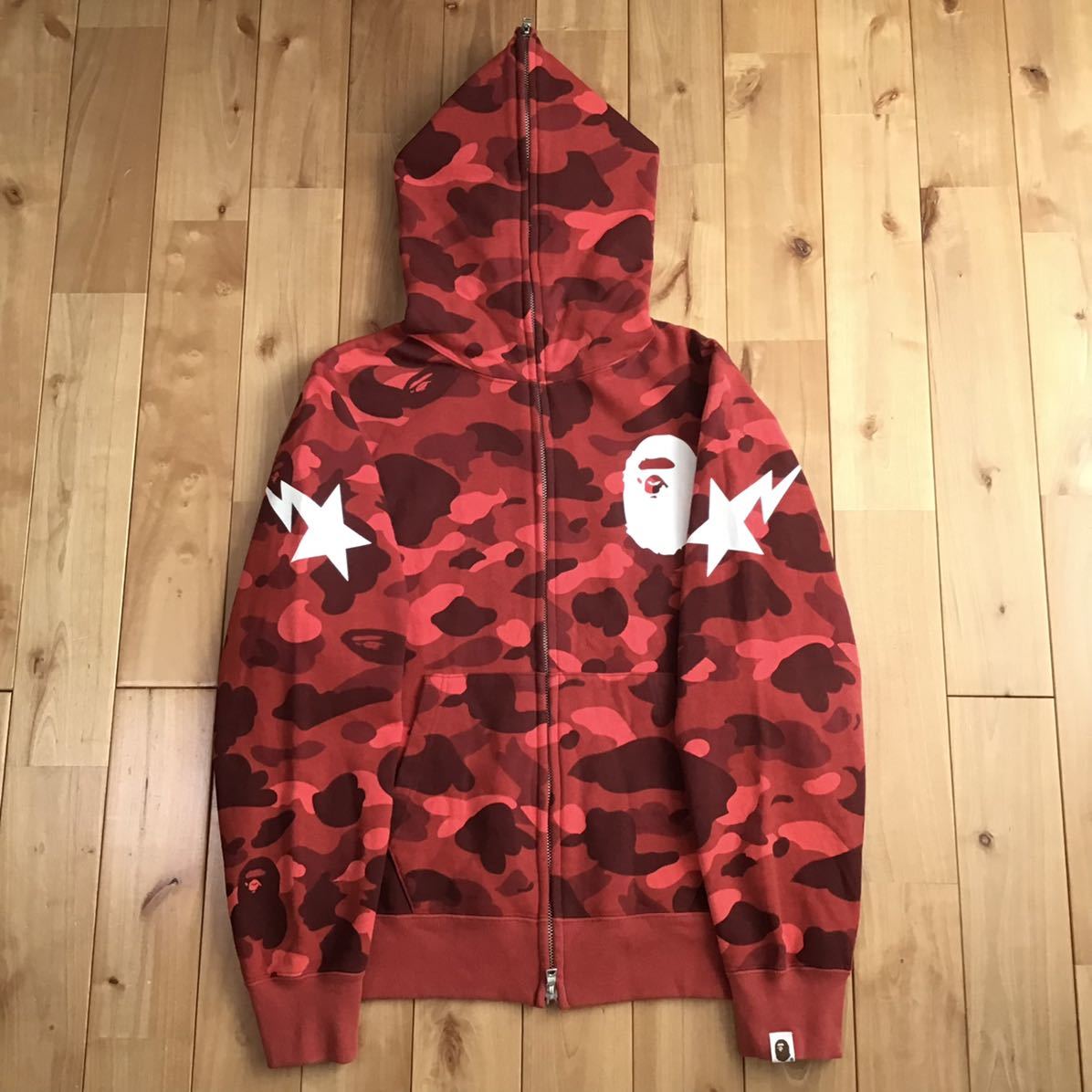 Red camo BAPESTA フルジップ パーカー Sサイズ a bathing ape BAPE sta full zip hoodie ...