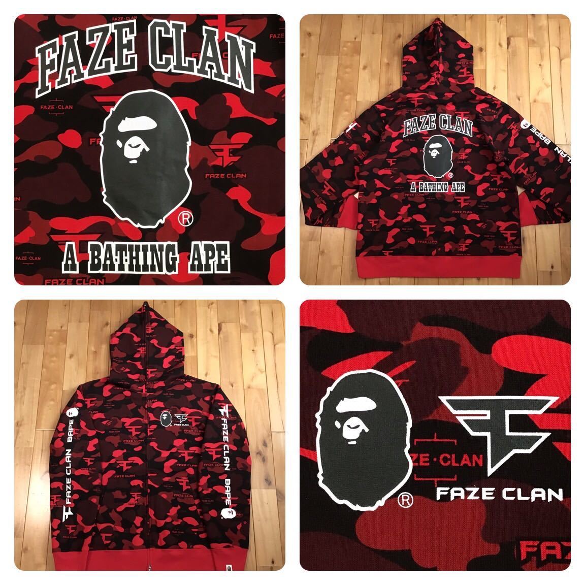 ★美品★ 2XL FAZE CLAN × BAPE camo フルジップ パーカー a bathing ape full zip hoodie ...