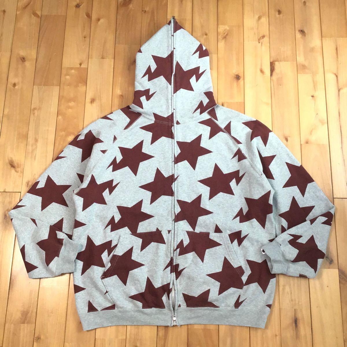 ★XL★ BAPE スター パーカー グレー a bathing ape BAPE STA full zip hoodie エイプ ベイプ ...