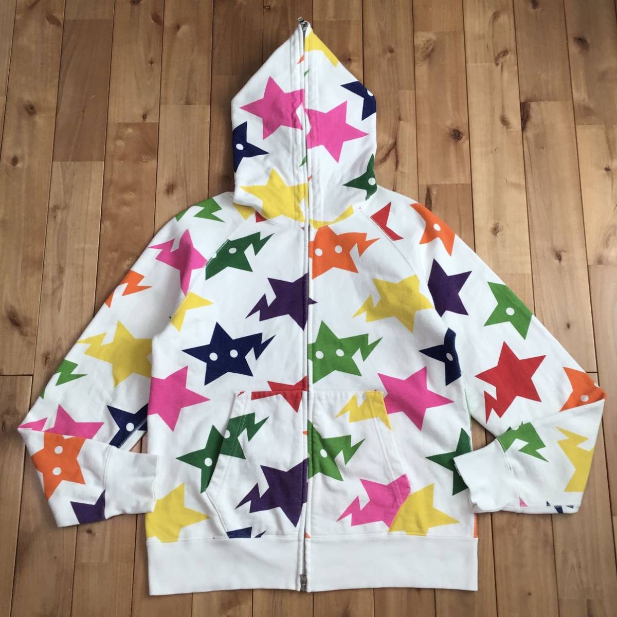 BAPE スター パーカー Lサイズ multi color a bathing ape BAPE sta full zip hoodie ...