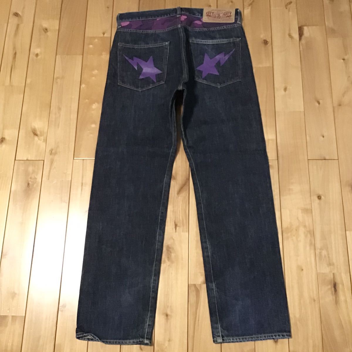 Purple camo BAPESTA denim pants Mサイズ a bathing ape BAPE STA デニム エイプ ベイプ ...