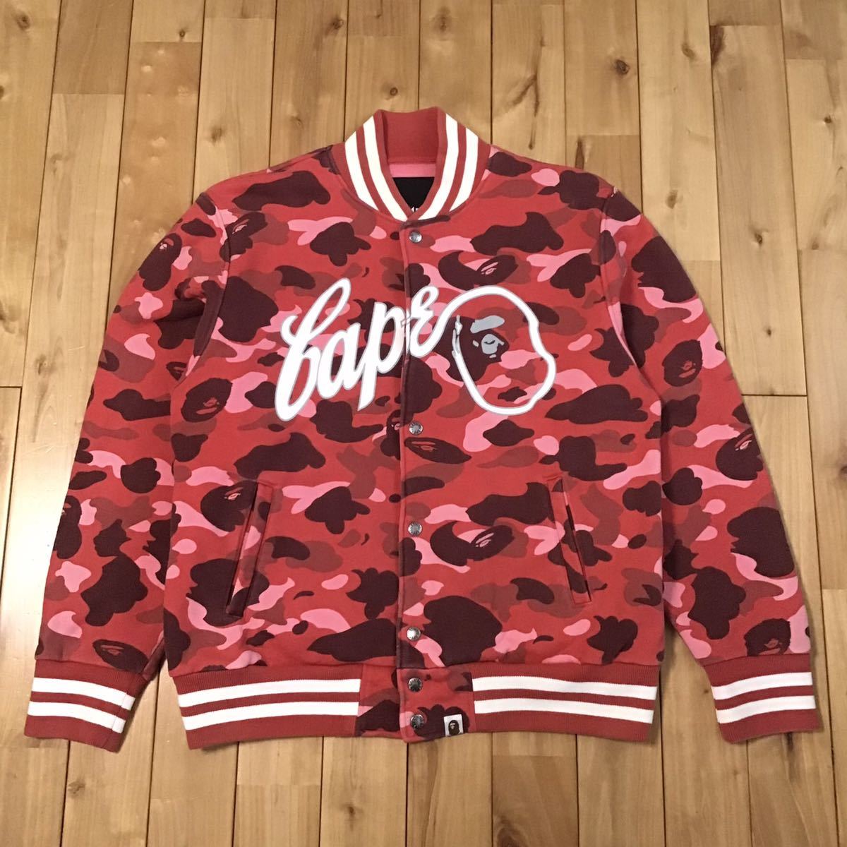 Pharrell camo スウェット スタジャン Mサイズ a bathing ape BAPE sweat varsity jacket ...