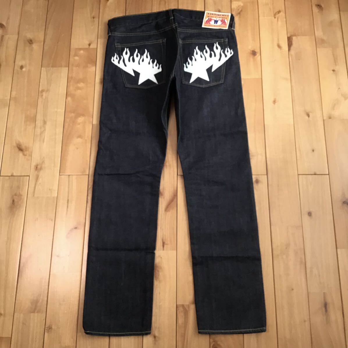 Fire BAPESTA デニム パンツ Mサイズ a bathing ape BAPE sta denim pants エイプ ベイプ ...