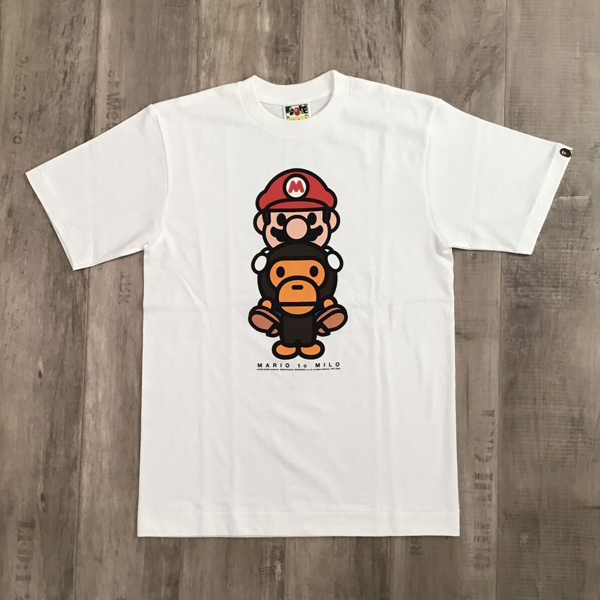 ★新品★ Nintendo × BAPE マリオ マイロ Tシャツ Sサイズ a bathing ape Mario BABY MILO エイ ...