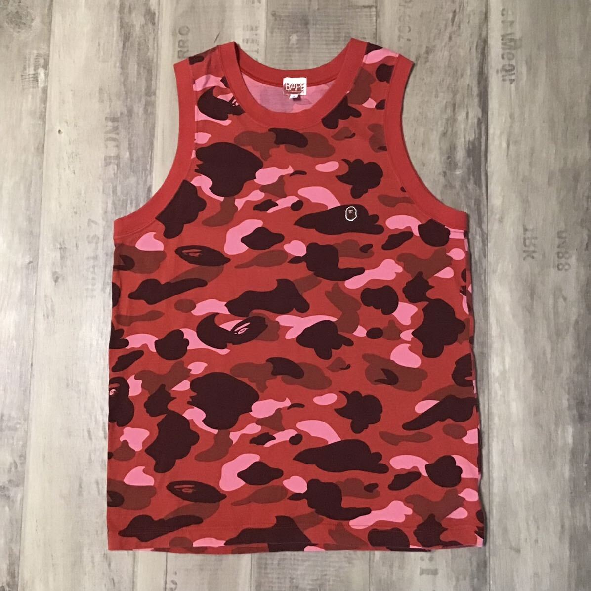 ★初期★ Pharrell camo タンクトップ Mサイズ a bathing ape BAPE Red camo エイプ ベイプ アベイ ...