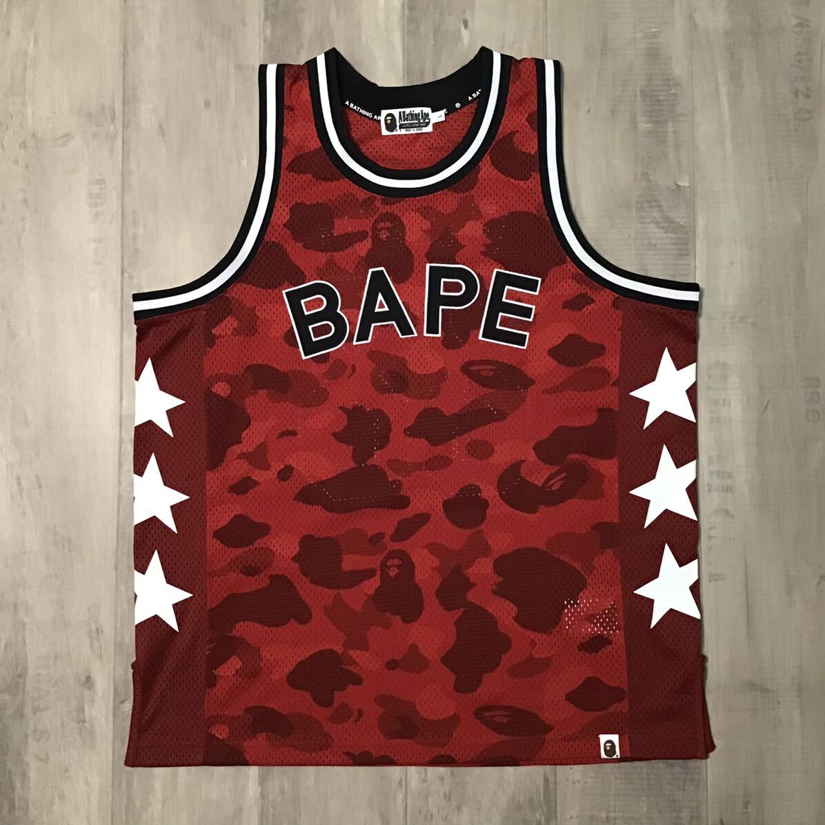 Red camo BASKETBALL TANK TOP Lサイズ a bathing ape BAPE STAR エイプ ベイプ ...