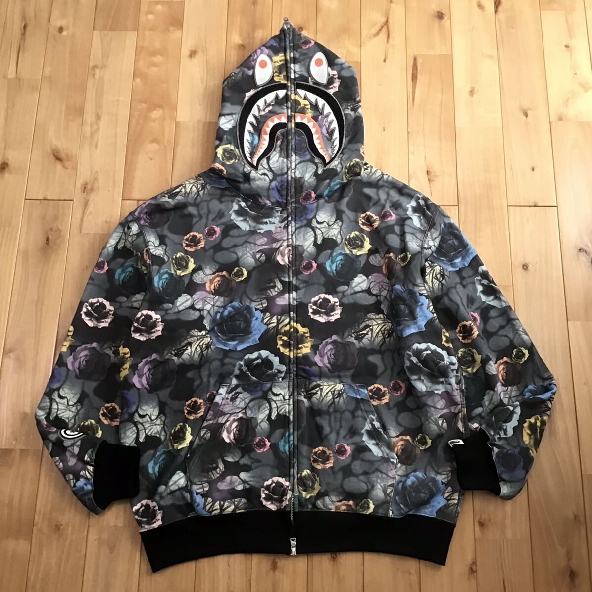 BAPE FLORAL camo シャークパーカー Lサイズ shark full zip hoodie a bathing ape エイプ ...