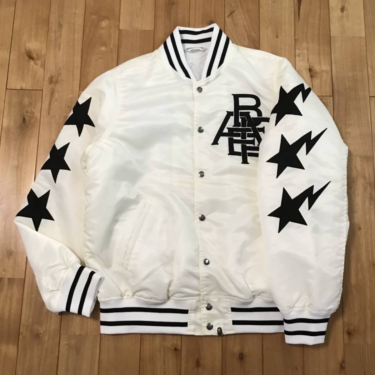 ★XL★ BAPE STA LOGO スタジャン a bathing ape star BAPESTA varsity jacket エイプ ...