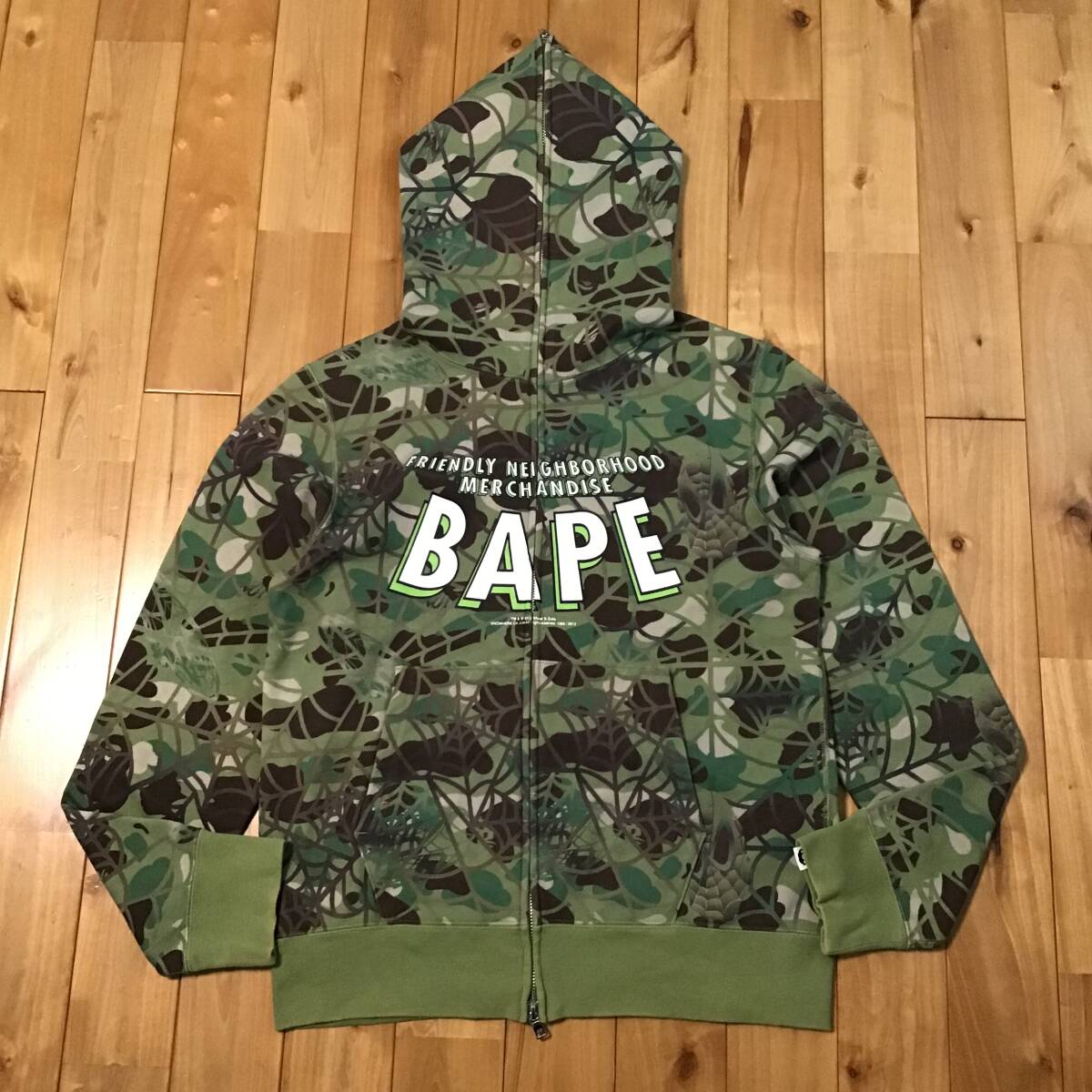 スパイダーマン × BAPE camo フルジップ パーカー Mサイズ marvel comics spider man a bathing ...