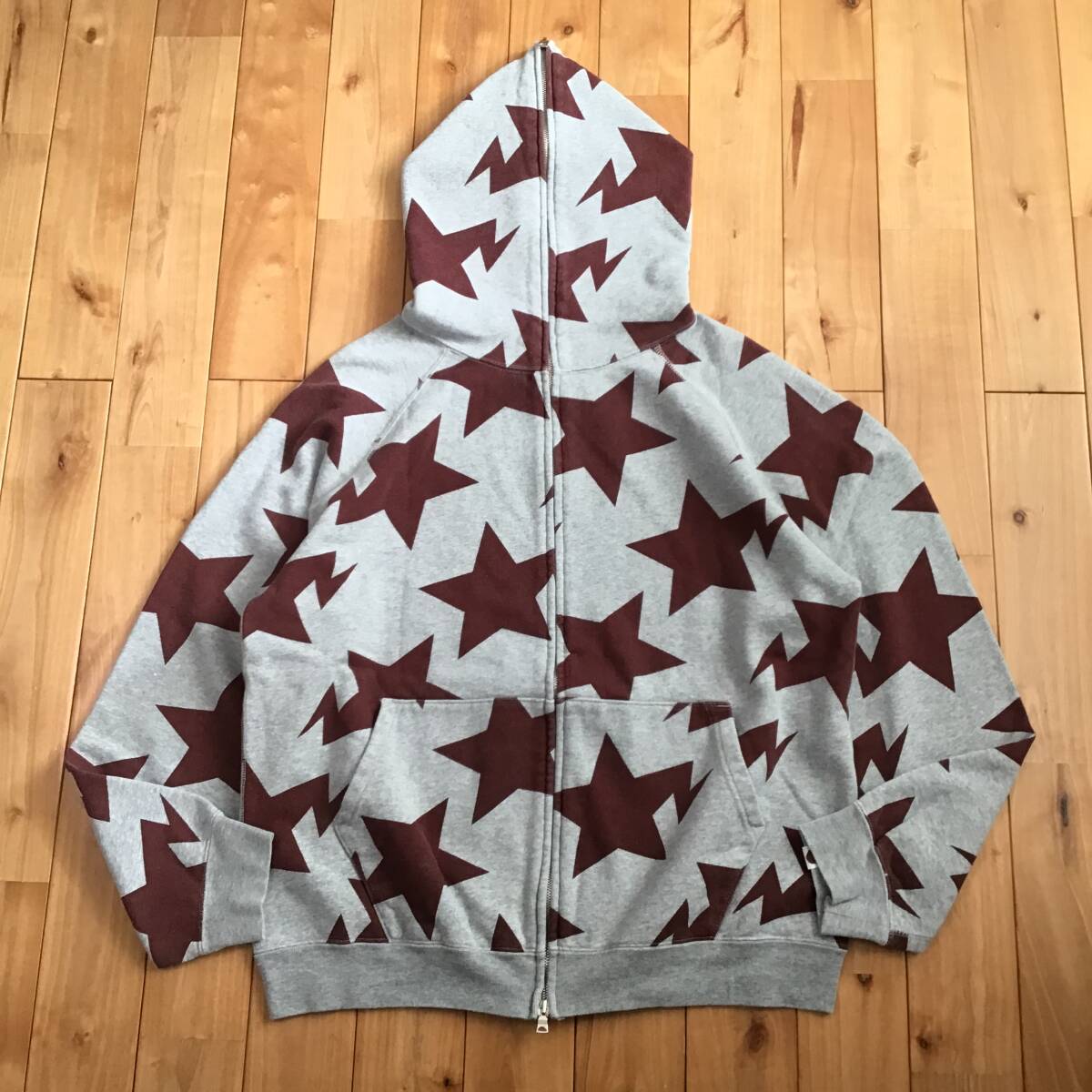 BAPE スター パーカー Mサイズ グレー a bathing ape star BAPE STA full zip hoodie エイプ ...