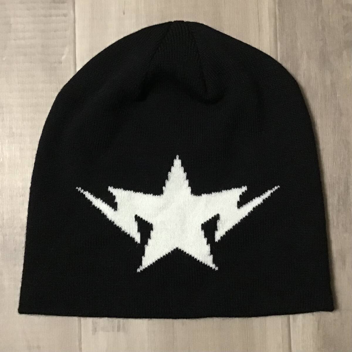BAPE TWIN STA ニット帽 ビーニー black a bathing ape star BAPESTA Beanie エイプ ベイプ ...