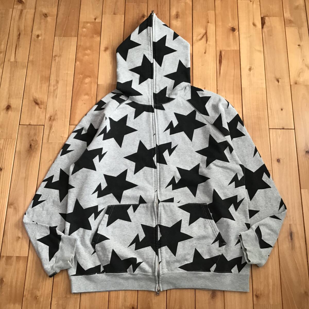 ★XL★ BAPE スター パーカー グレー a bathing ape star BAPE STA full zip hoodie エイプ ...