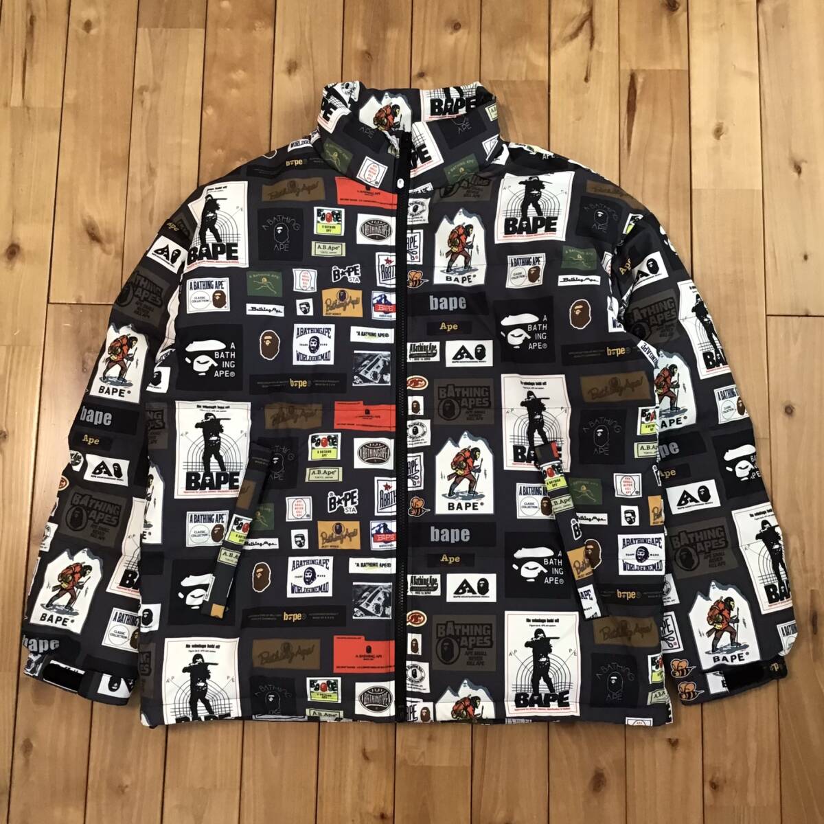 BAPE MULTI LABEL ダウンジャケット Lサイズ a bathing ape Puffer Down Jacket エイプ ベイプ ...