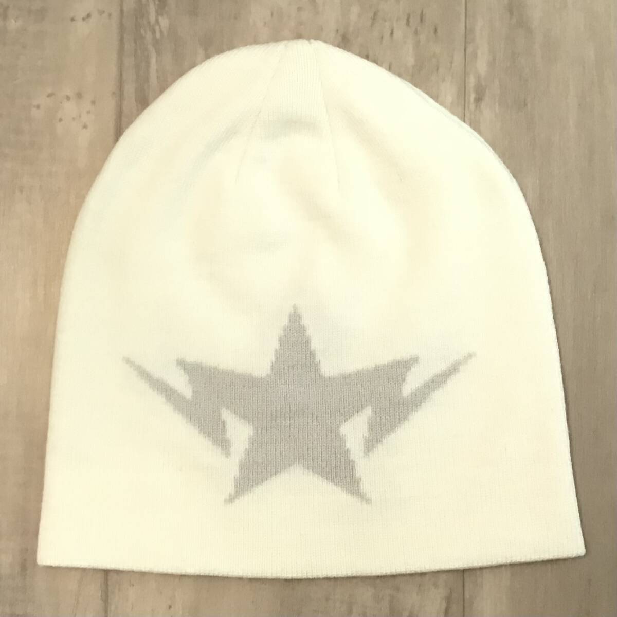 BAPE TWIN STA ニット帽 ビーニー White a bathing ape star BAPESTA Beanie エイプ ベイプ ...