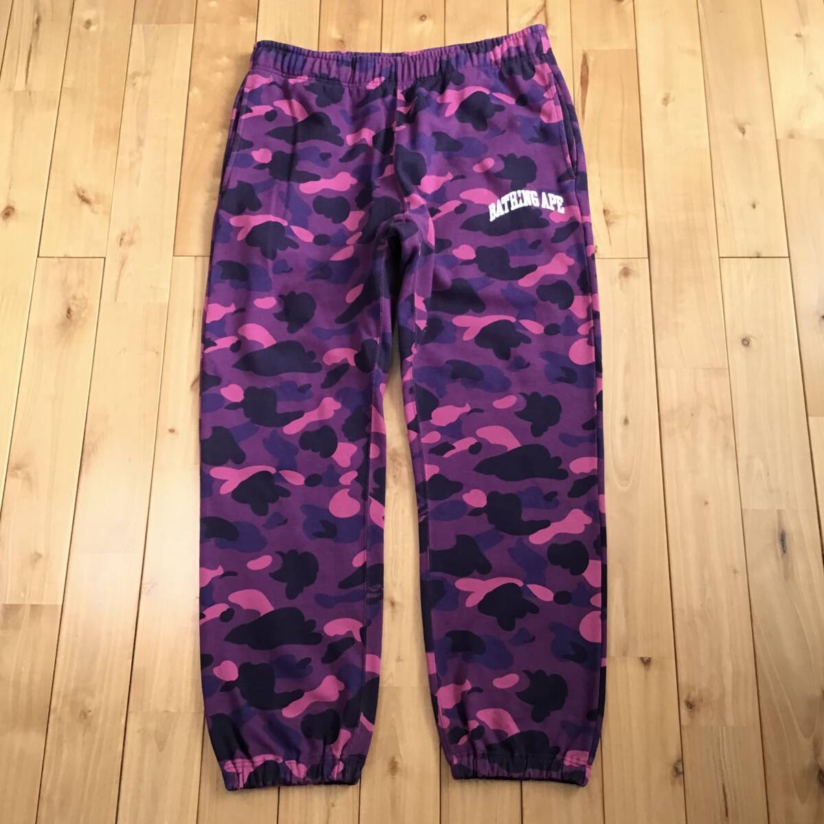BAPE LOGO Purple camo スウェットパンツ Lサイズ a bathing ape BAPE camo sweat pants ...