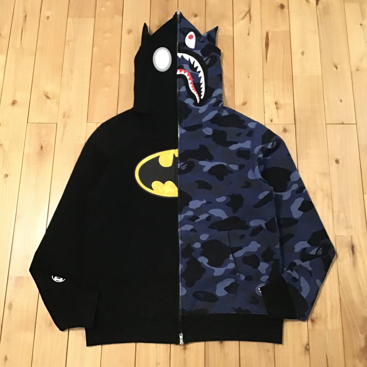 ★XL★ DC comics × BAPE BATMAN シャーク パーカー shark full zip hoodie a bathing ...