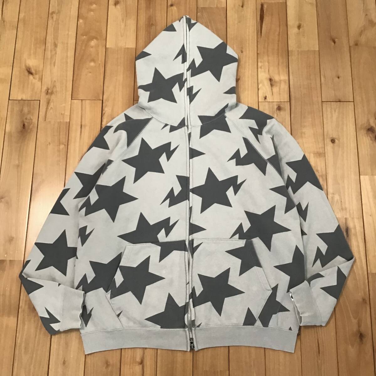 BAPE スター パーカー Lサイズ グレー a bathing ape star BAPE STA full zip hoodie エイプ ...