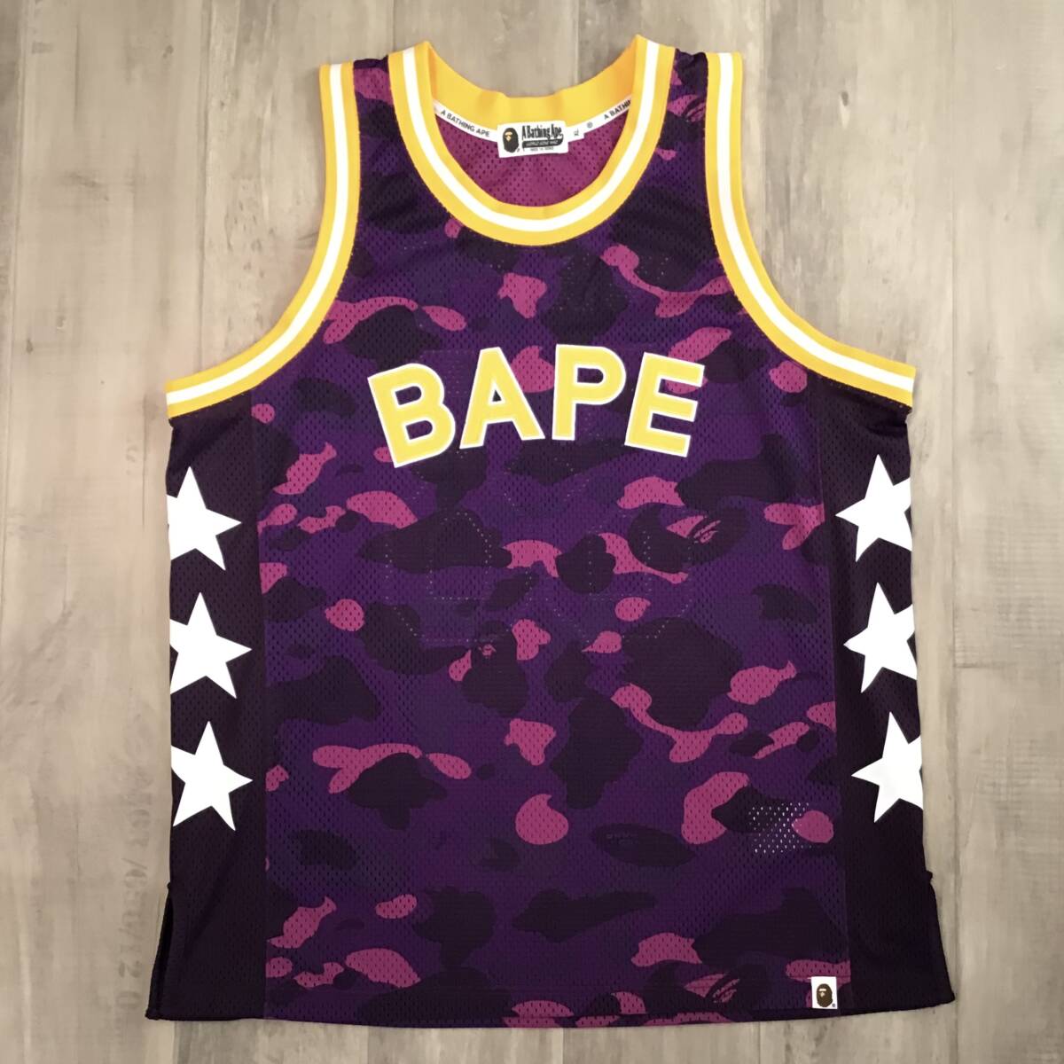 ★XL★ BASKETBALL TANK TOP a bathing ape BAPE STAR purple camo エイプ ベイプ ...