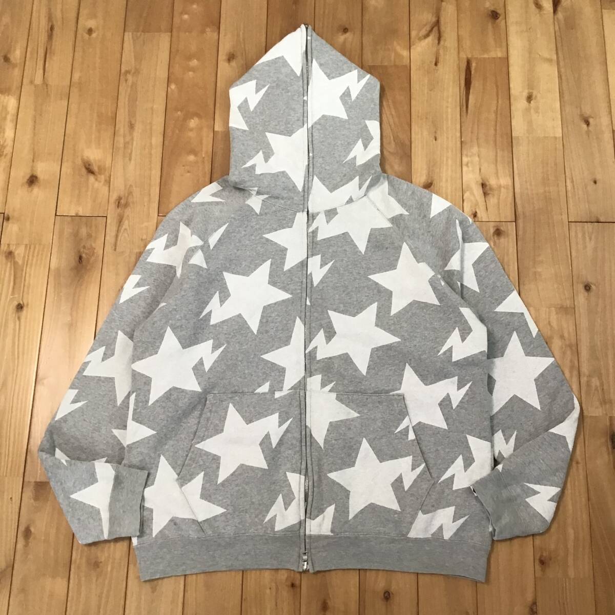 BAPE スター パーカー Lサイズ グレー a bathing ape star BAPE STA full zip hoodie エイプ ...