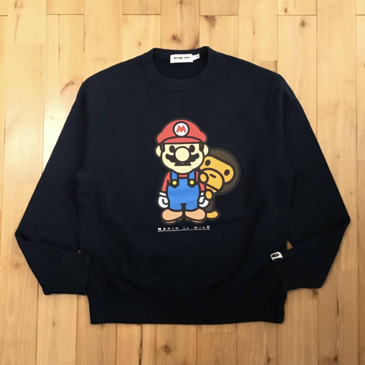 Nintendo × BAPE マリオ マイロ 長袖スウェット Sサイズ a bathing ape milo mario エイプ ベイプ ...