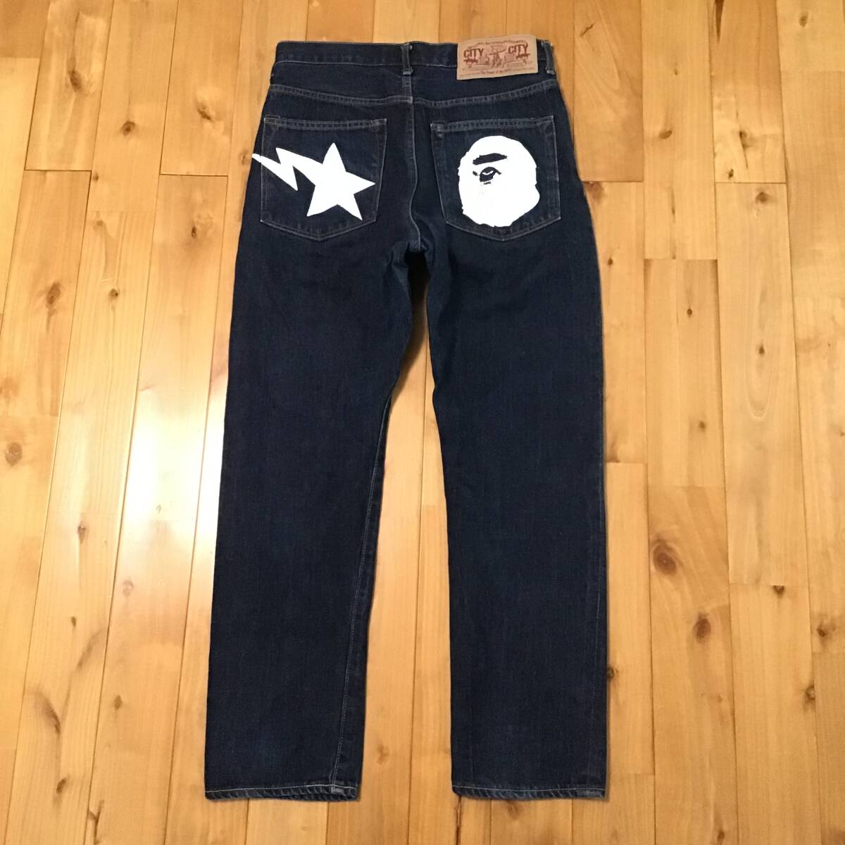 BAPE STA APE HEAD Denim Pants Sサイズ a bathing ape star BAPESTA デニム エイプ ベ ...