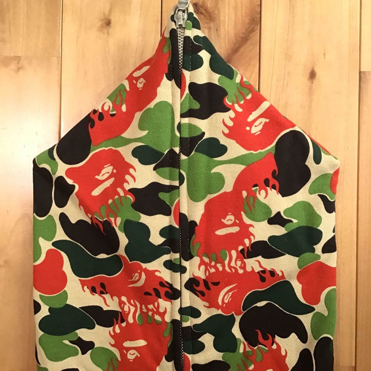 ★新品★ 青山限定 fire camo フルジップ パーカー Mサイズ a bathing ape bape hoodie flame エイプ ...