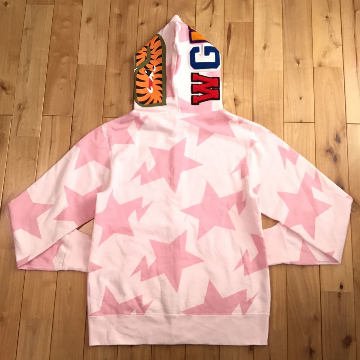 BAPE スター シャーク パーカー Lサイズ Pink a bathing ape BAPE sta star shark full zip ...