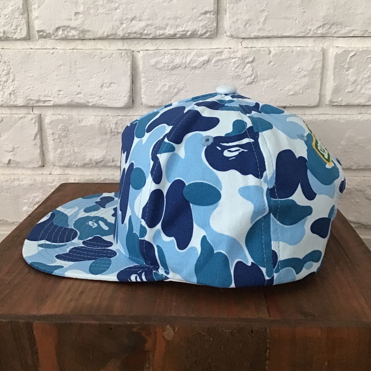 ★新品★ SESAME STREET × BAPE Cookie Monster snap back cap ABC camo blue エイ ...