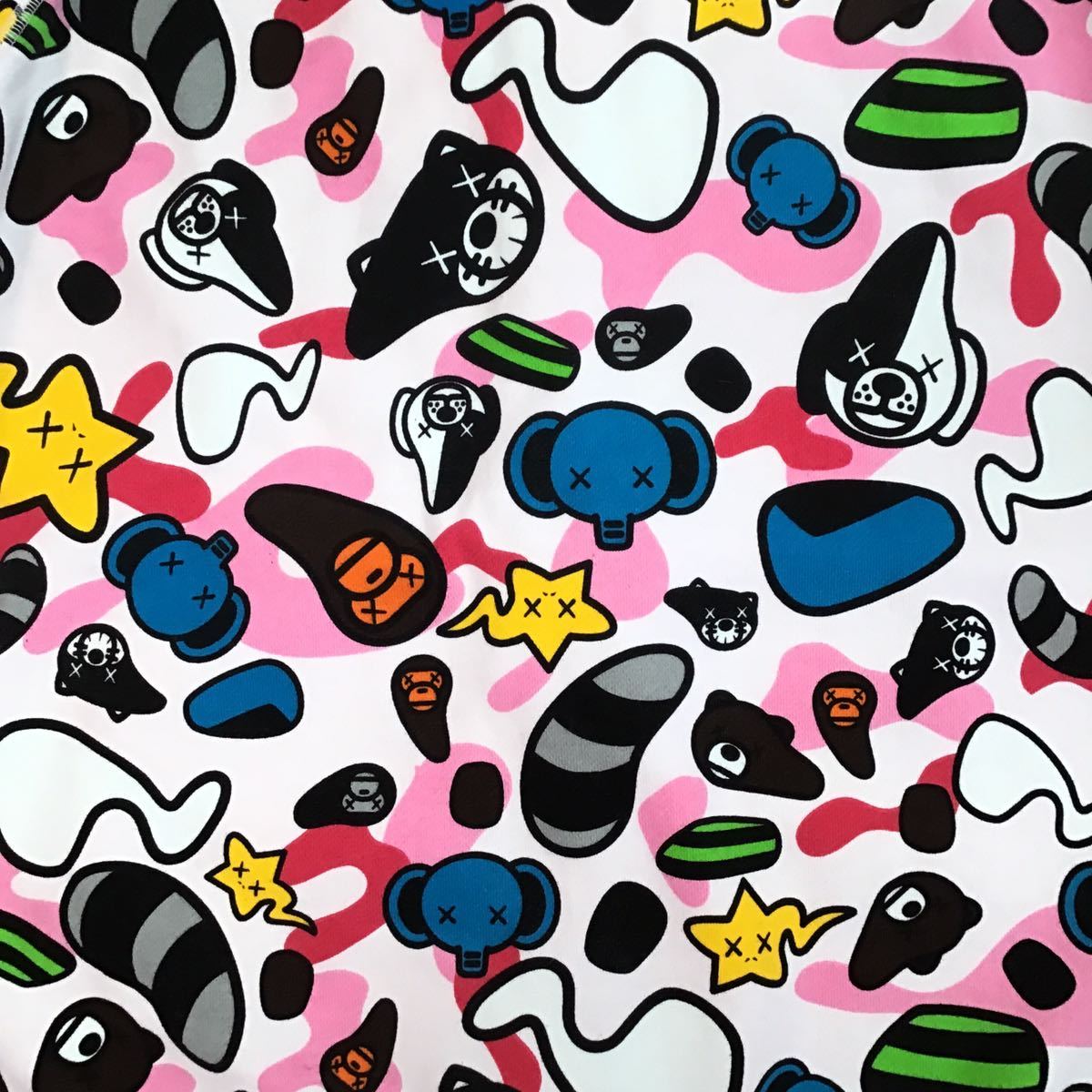 ★激レア★ KAWS × BAPE animal kingdom パーカー Mサイズ Pink a bathing ape full zip ...