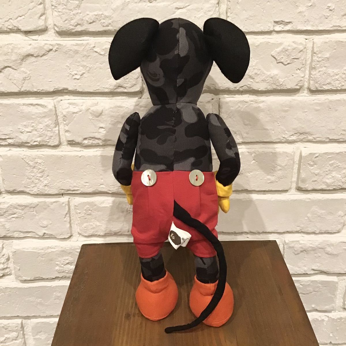 ★新品★ Disney × BAPE camo ミッキーマウス ぬいぐるみ a bathing ape mickey エイプ ベイプ アベイ ...