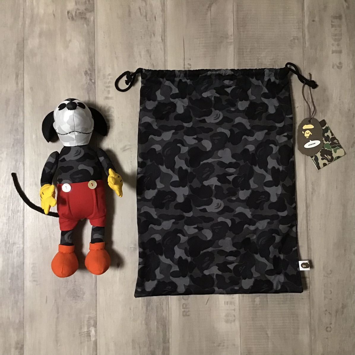 ★新品★ Disney × BAPE camo ミッキーマウス ぬいぐるみ a bathing ape mickey エイプ ベイプ アベイ ...