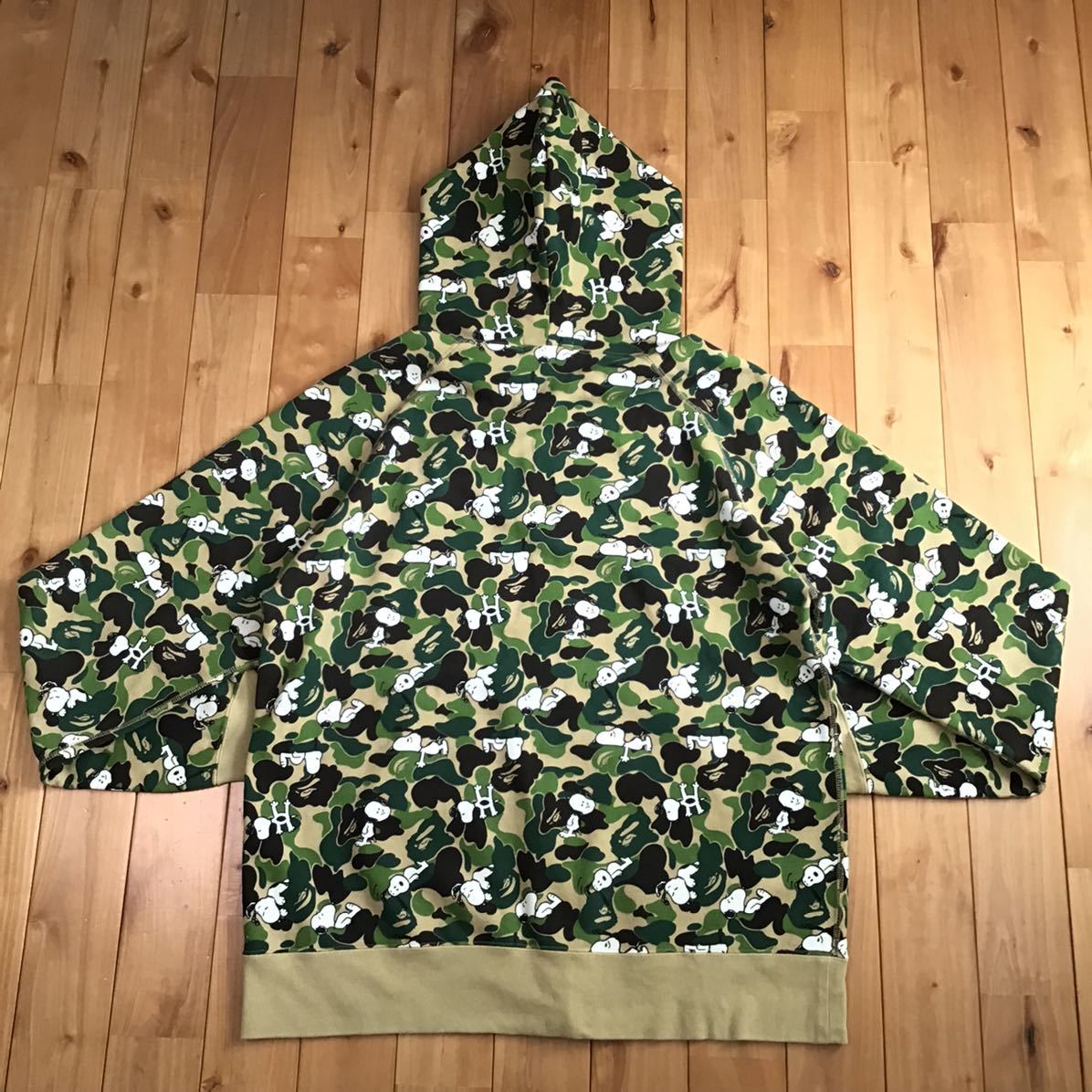 ★XXL★ SNOOPY BAPE ABC camo パーカー a bathing ape bape full zip hoodie スヌーピー peanuts エイプ ベイプ 迷彩 2XL ...