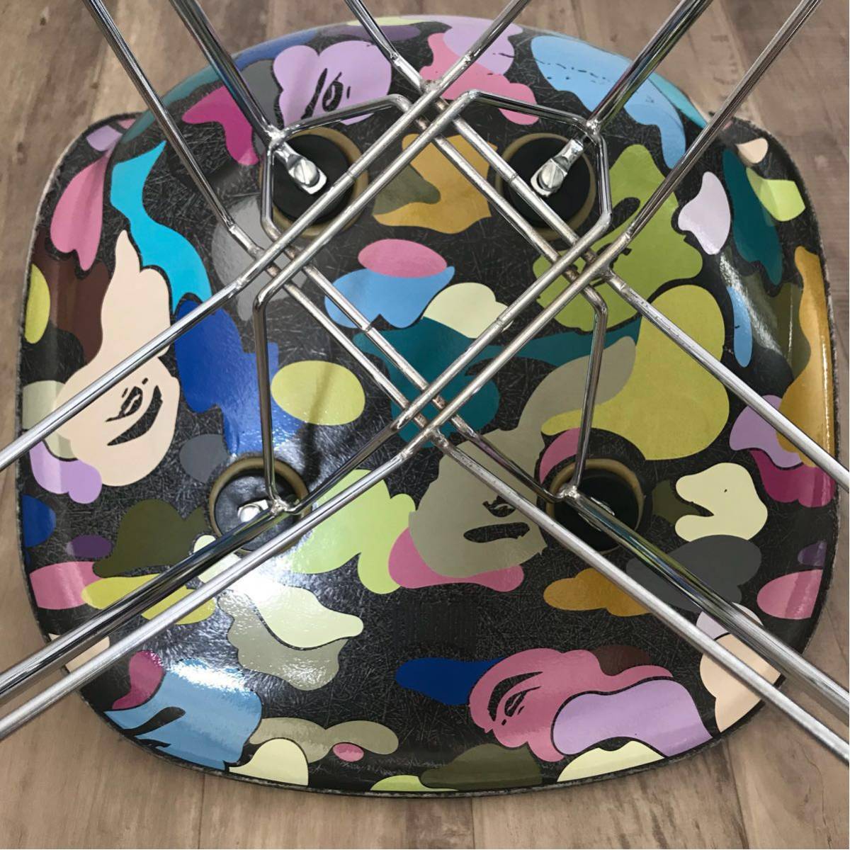 MODERNICA × BAPE CAMO SIDE CHAIR multi camo 黒 a bathing ape EAMES モダニカ ...