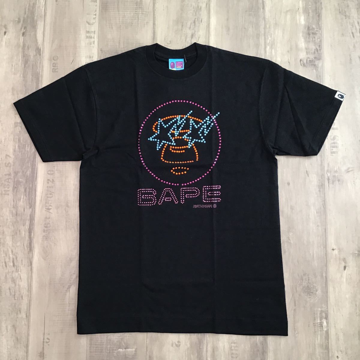 ★新品★ Swarovski NEON BAPE STA LOGO Tシャツ Lサイズ a bathing ape スワロフスキー ...
