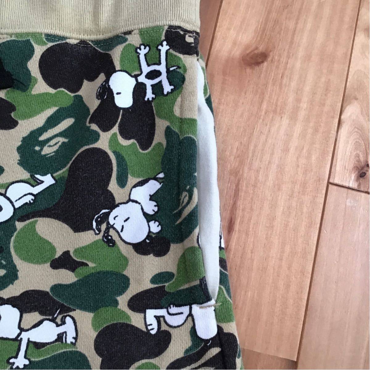SNOOPY × BAPE ABC camo スウェット ハーフパンツ Sサイズ a bathing ape BAPE ショーツ shorts スヌーピー エイプ ベイプ 迷彩 i199 ...