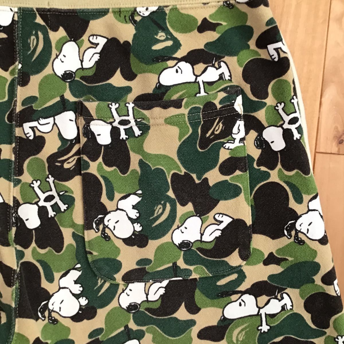 SNOOPY × BAPE ABC camo スウェット ハーフパンツ Sサイズ a bathing ape BAPE ショーツ shorts スヌーピー エイプ ベイプ 迷彩 i199 ...