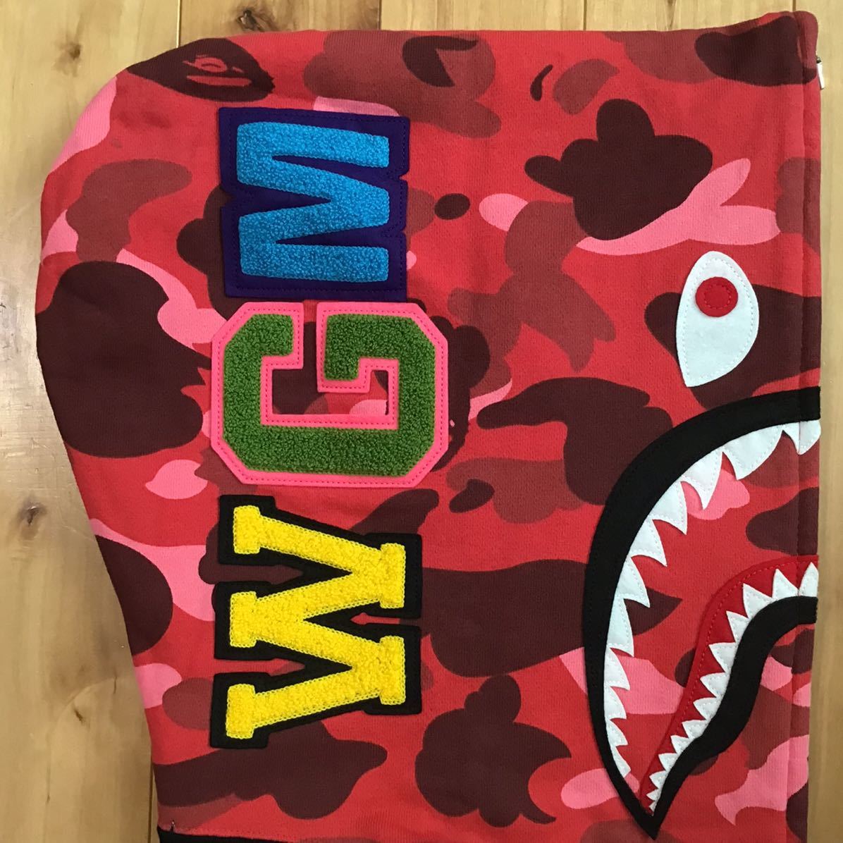 ★NFS限定★ XL Pharrell camo シャーク パーカー shark full zip hoodie a bathing ape ...