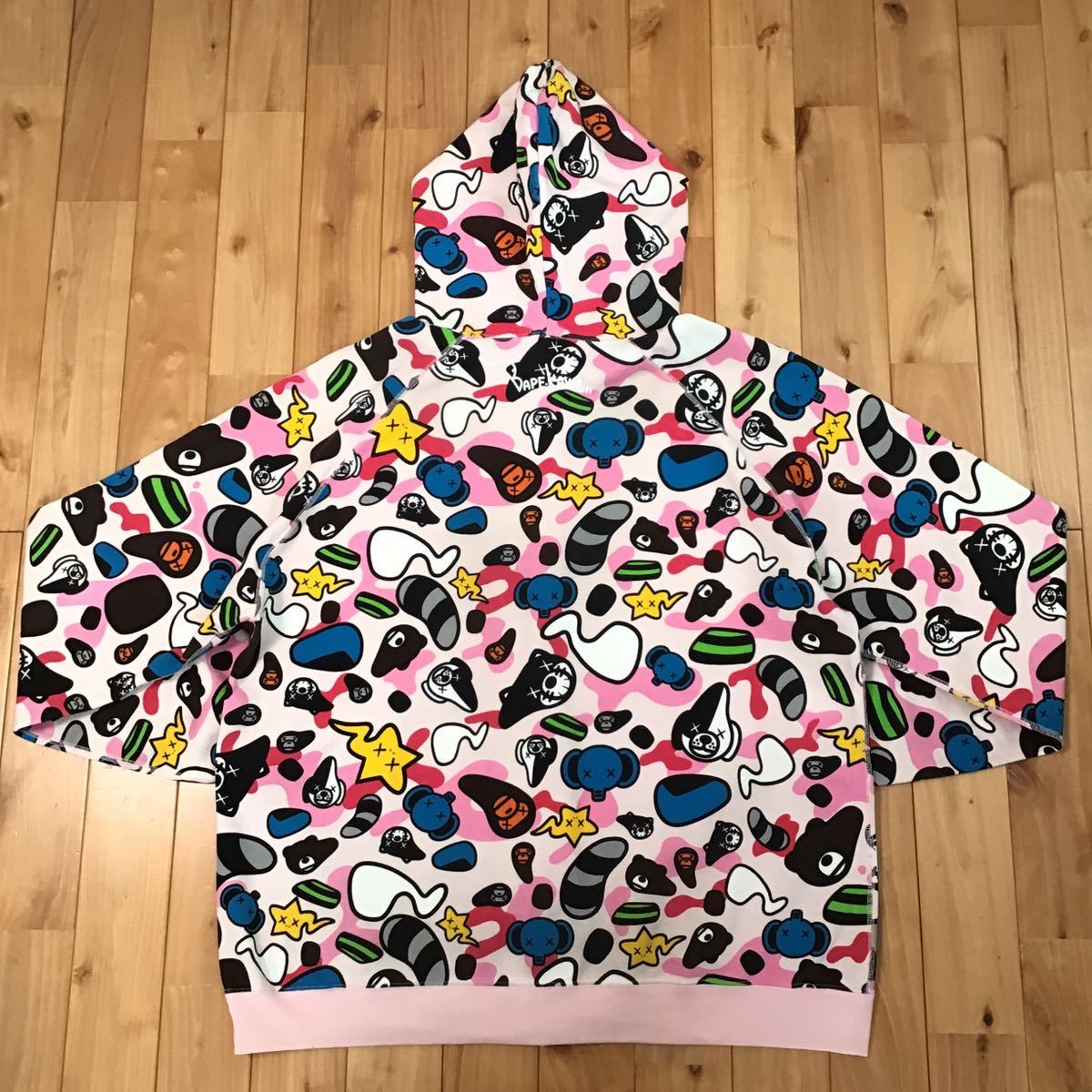 ★XL★ KAWS × BAPE animal kingdom パーカー a bathing ape full zip hoodie カウズ ...