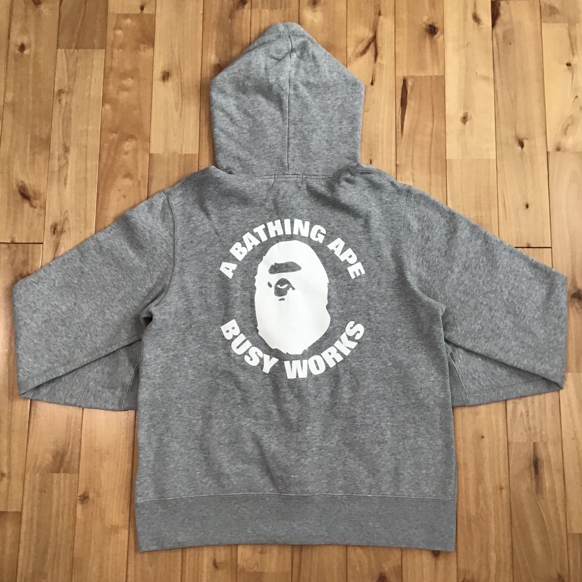 ★XL★ BAPE HEAD LOGO ジップ パーカー グレー a bathing ape BAPE zip hoodie エイプ ベイプ ...