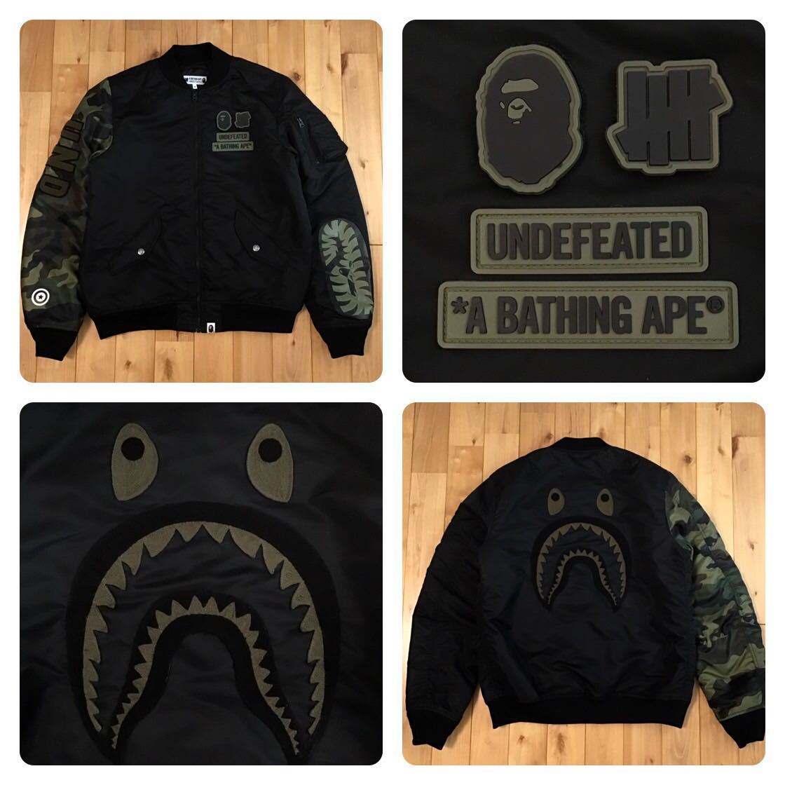 Undefeated × BAPE shark MA-1 bomber jacket Mサイズ a bathing ape BAPE エイプ ...