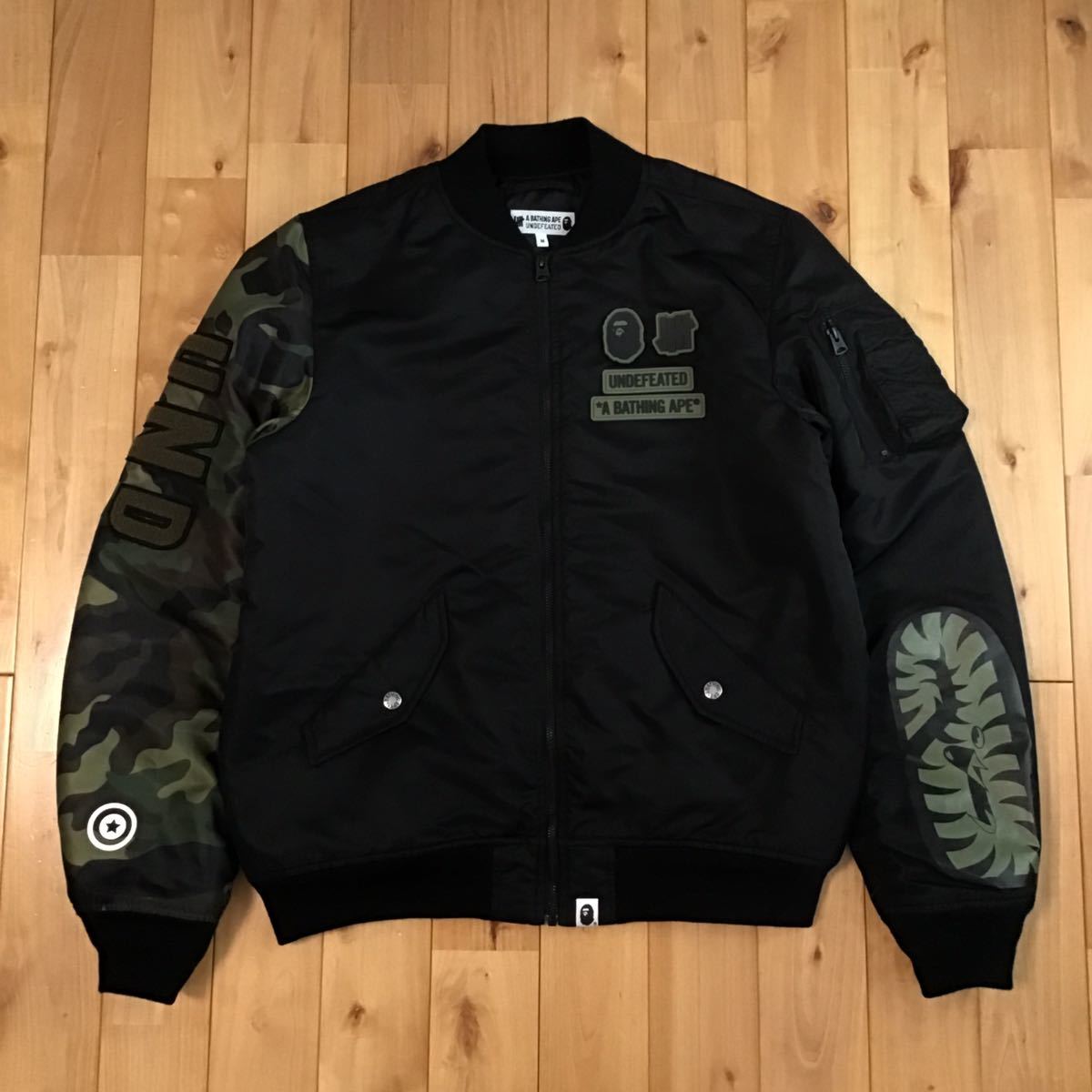 Undefeated × BAPE shark MA-1 bomber jacket Mサイズ a bathing ape BAPE エイプ ...